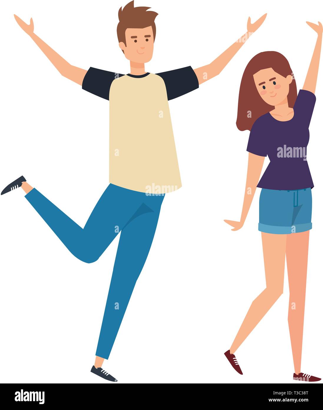 young couple celebrating avatars characters Stock Vector Image & Art ...