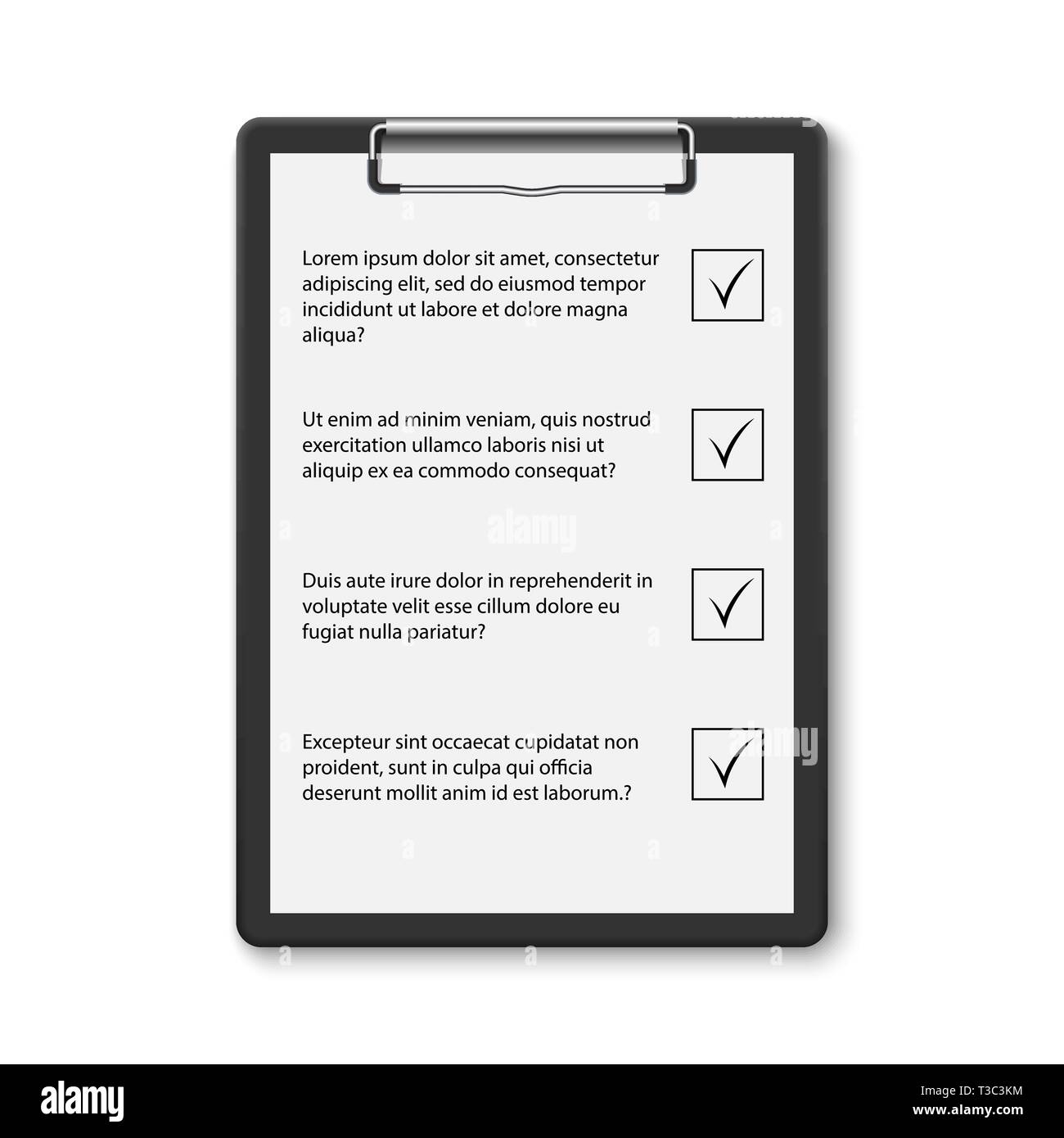 Realistic clipboard with checklist . Template for your design Stock ...