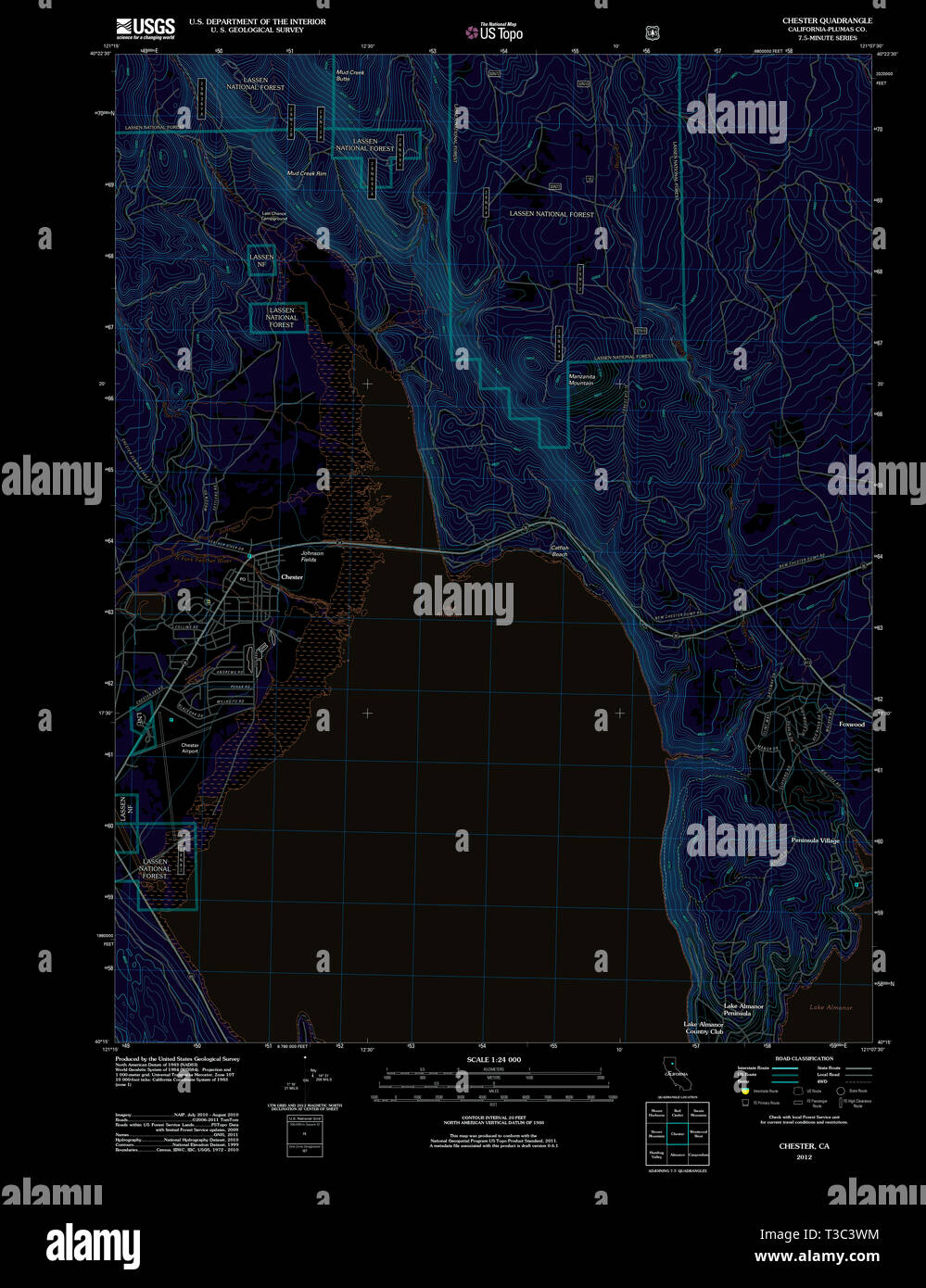 Chester california map hi-res stock photography and images - Alamy