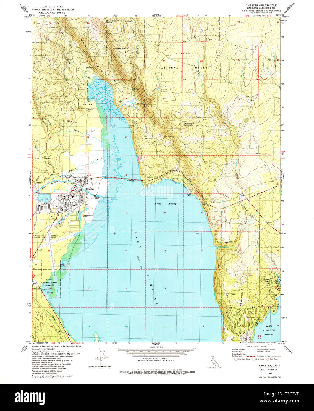 Chester california map hi-res stock photography and images - Alamy