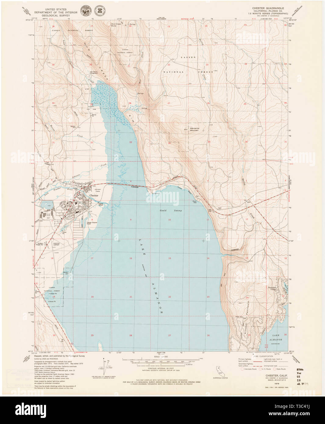 Chester california map hi-res stock photography and images - Alamy