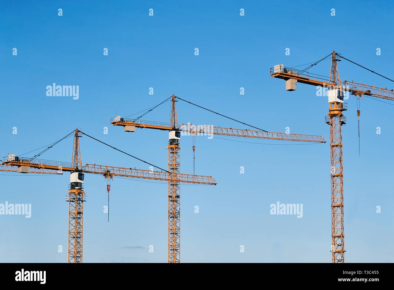 Tall Construction Cranes Stock Photo - Alamy