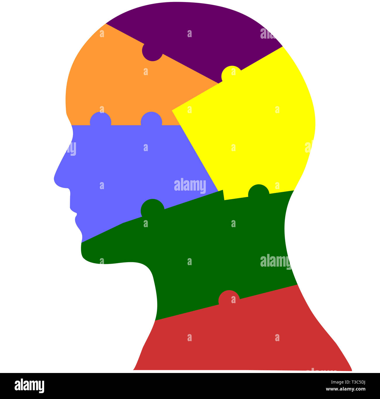 Mental health vector brain shape Stock Photo - Alamy