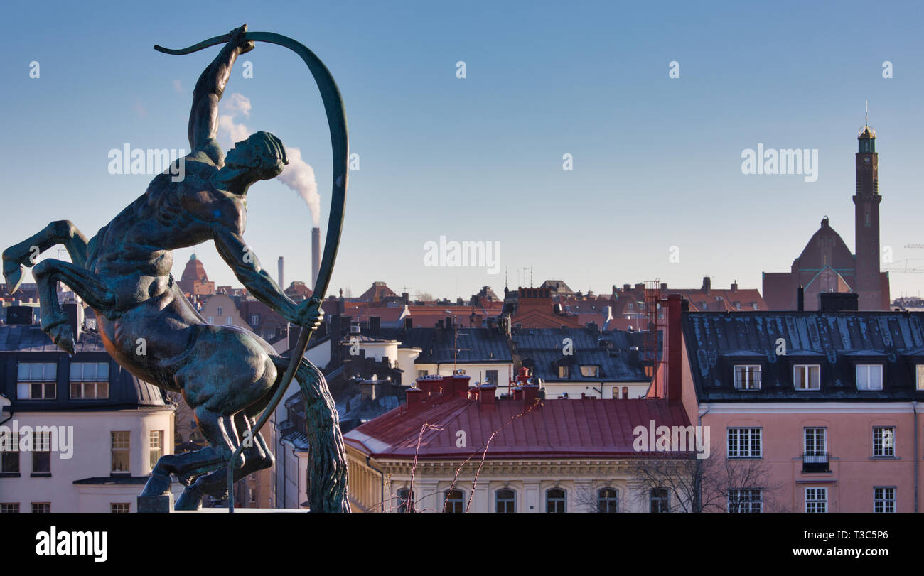 Centaur (Kentauren) 1939 bronze sculpture, Observatorielunden, Vasastan ...