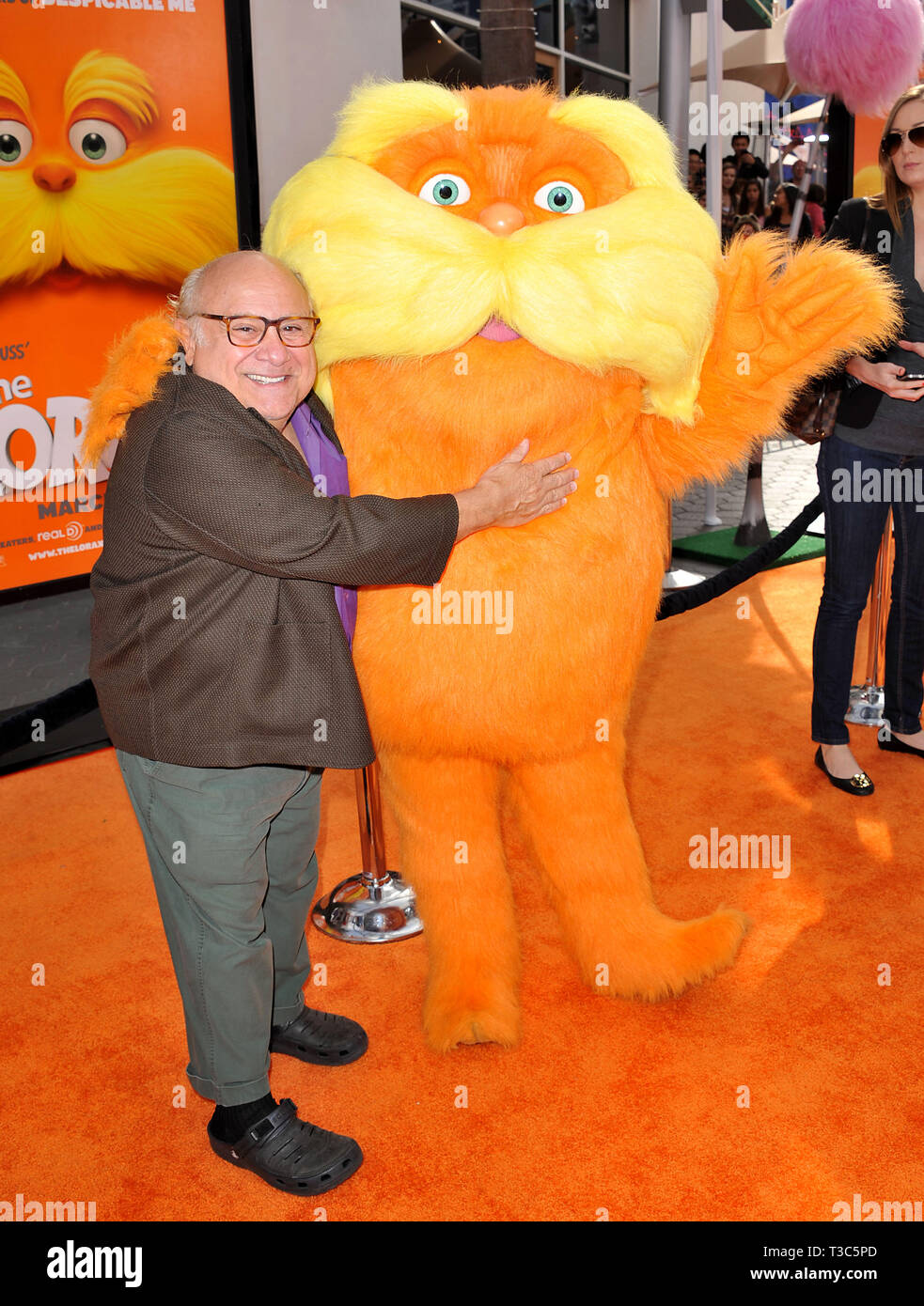 Danny De Vito, with the Lorax at the Dr Seuss The Lorax Premiere at the ...