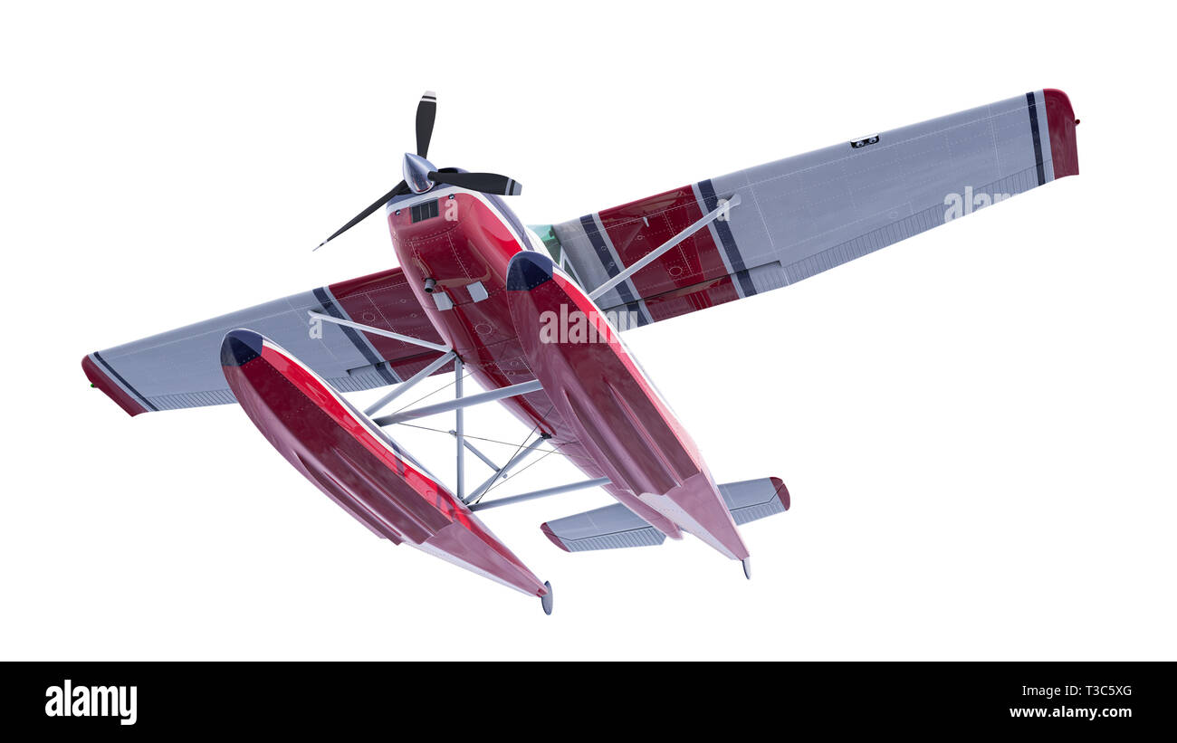 Retro seaplane illustration. 3D render. Isolated on white background ...