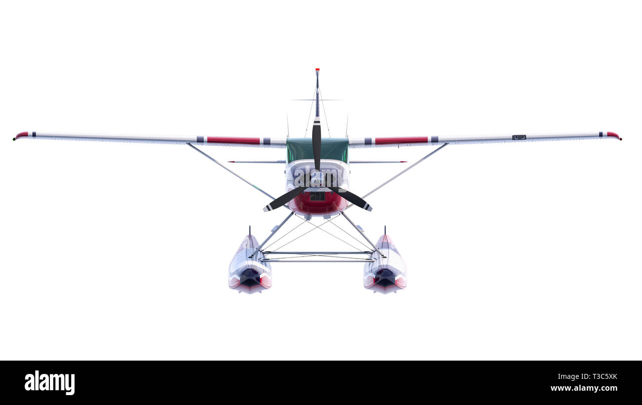 Retro seaplane illustration. 3D render. Isolated on white background ...
