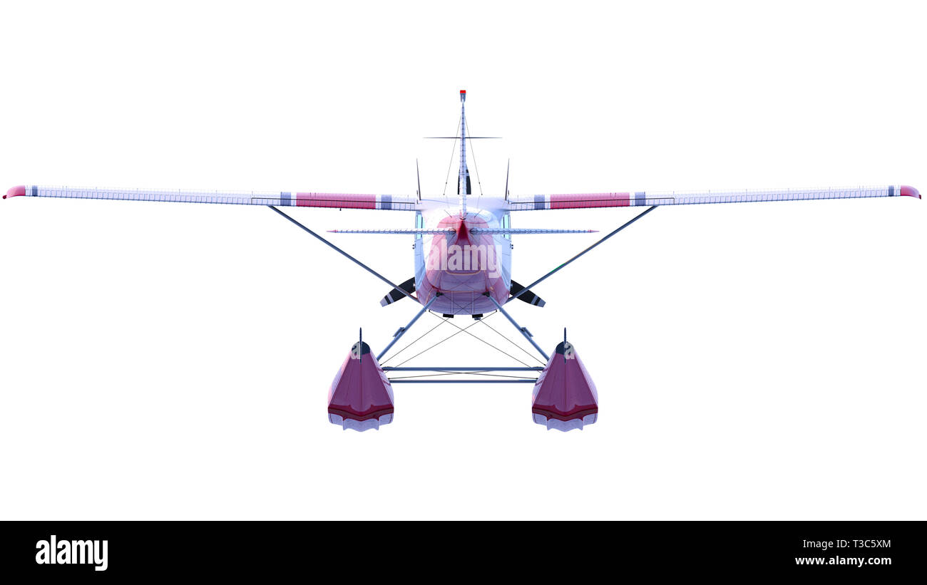 Retro seaplane illustration. 3D render. Isolated on white background ...