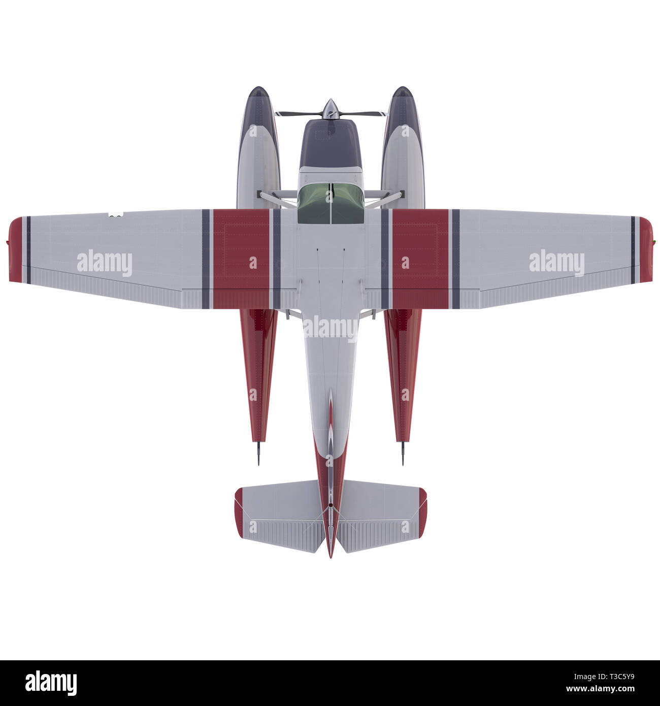 Retro seaplane illustration. 3D render. Isolated on white background ...