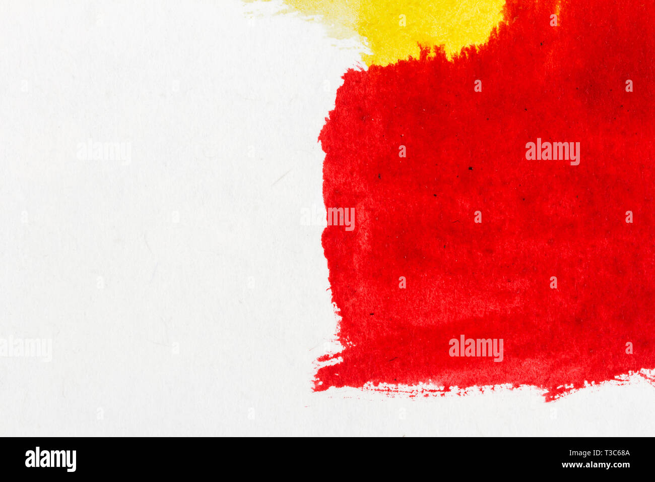 Abstract hand drawn yellow and red watercolor paints background Stock ...