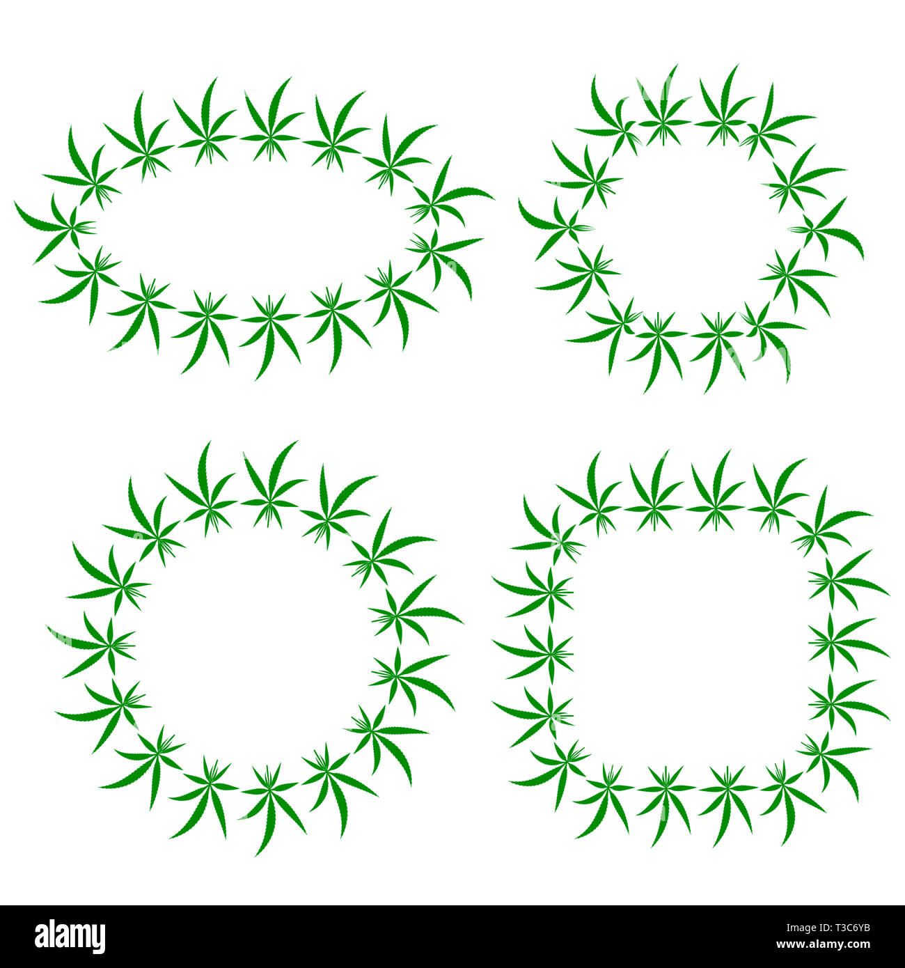 Cannabis Leaves Background. Green Medical Marijuana Frame Set Stock ...