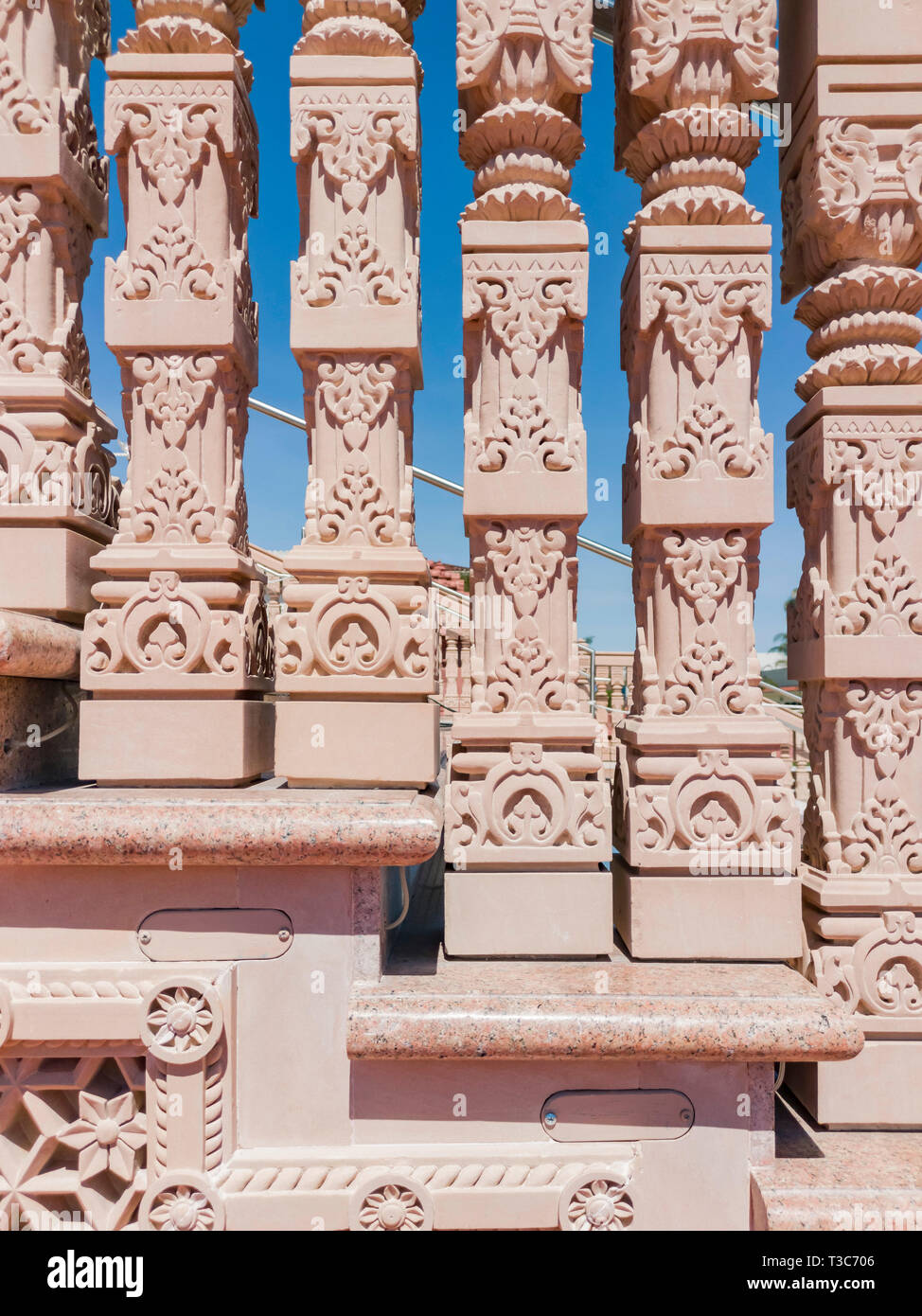 Exterior view of the famous BAPS Shri Swaminarayan Mandir at Chino ...