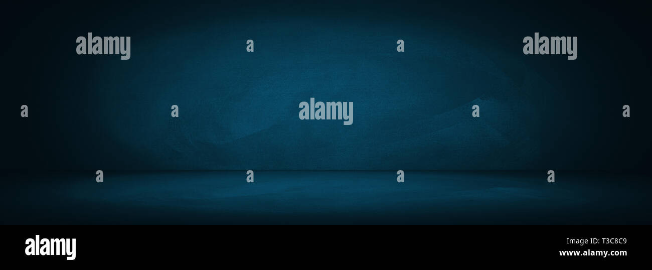 blue studio wall of chalkboard and showroom background for presentation ...
