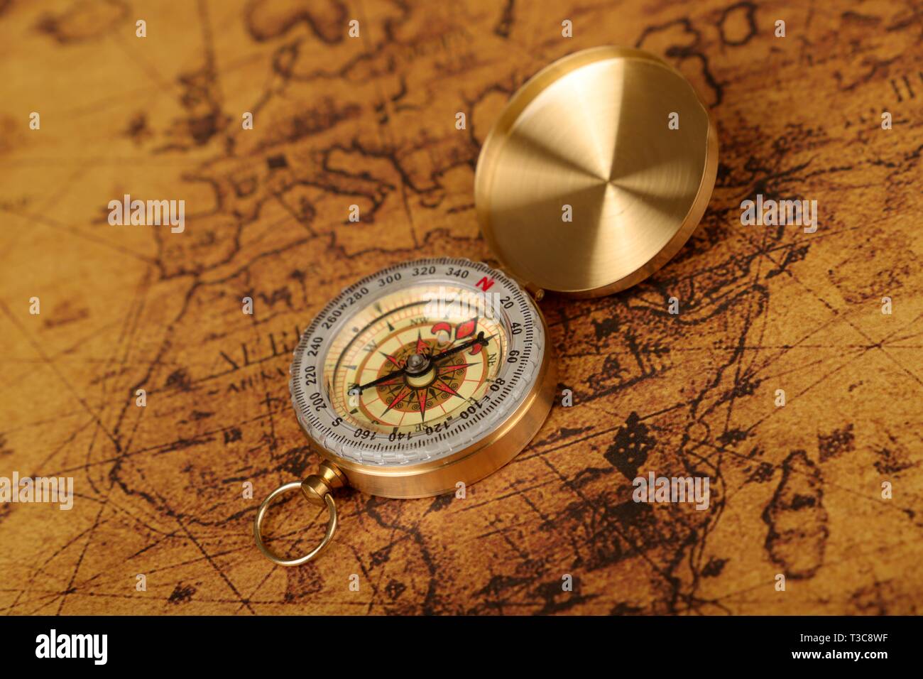 Ancient World Map Compass