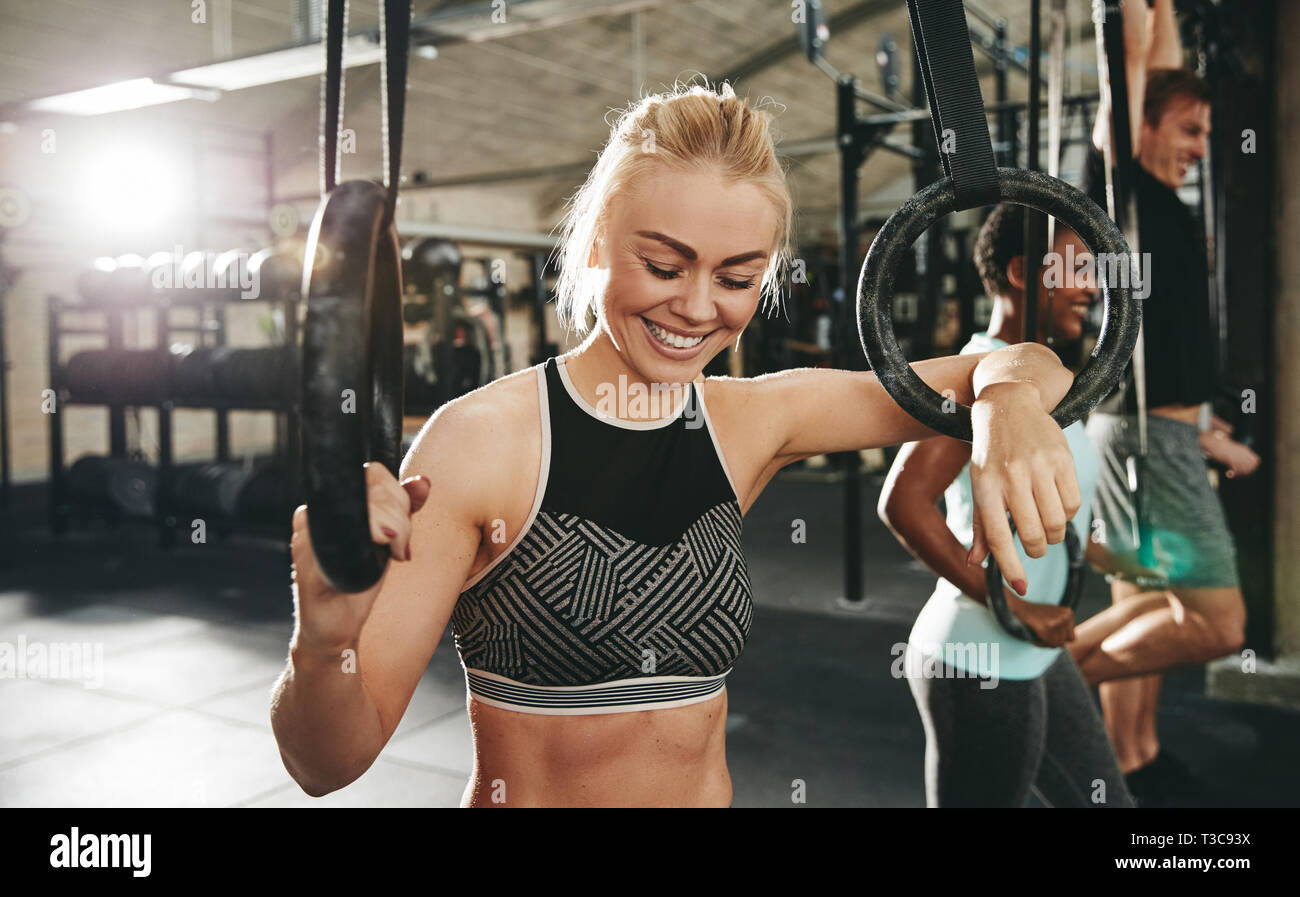 Real people at the gym smiling laughing hi-res stock photography and ...