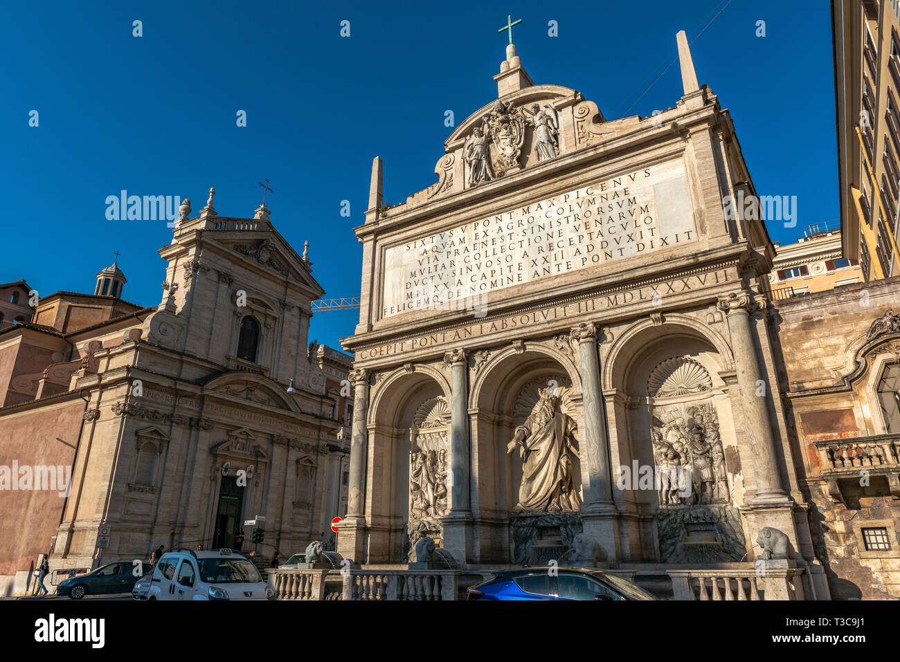 Fontana dell Acqua Felice, Rome, Italy Stock Photo - Alamy