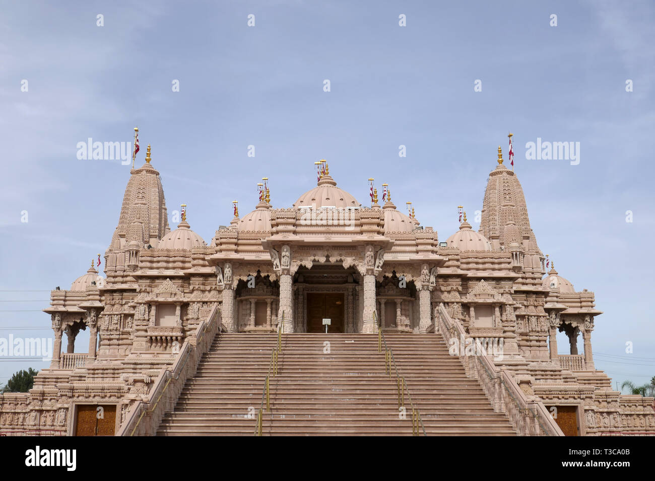 Exterior view of the famous BAPS Shri Swaminarayan Mandir at Chino ...