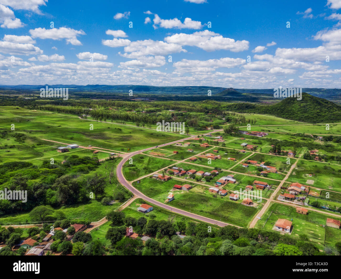 Aerial view of a village near Praguari in Paraguay Stock Photo - Alamy