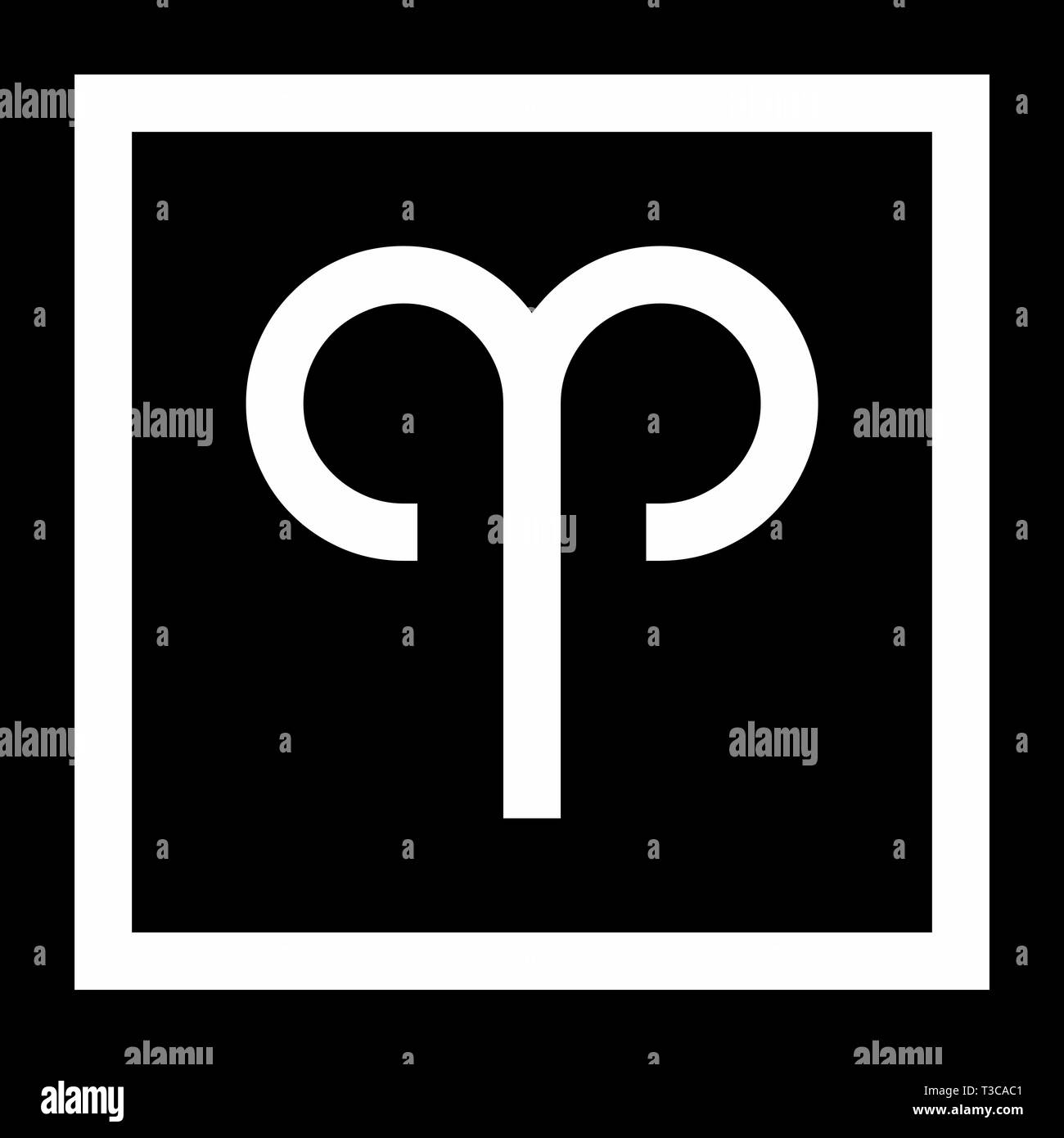 Illustration of Aries zodiac sign on dark background Stock Vector Image ...