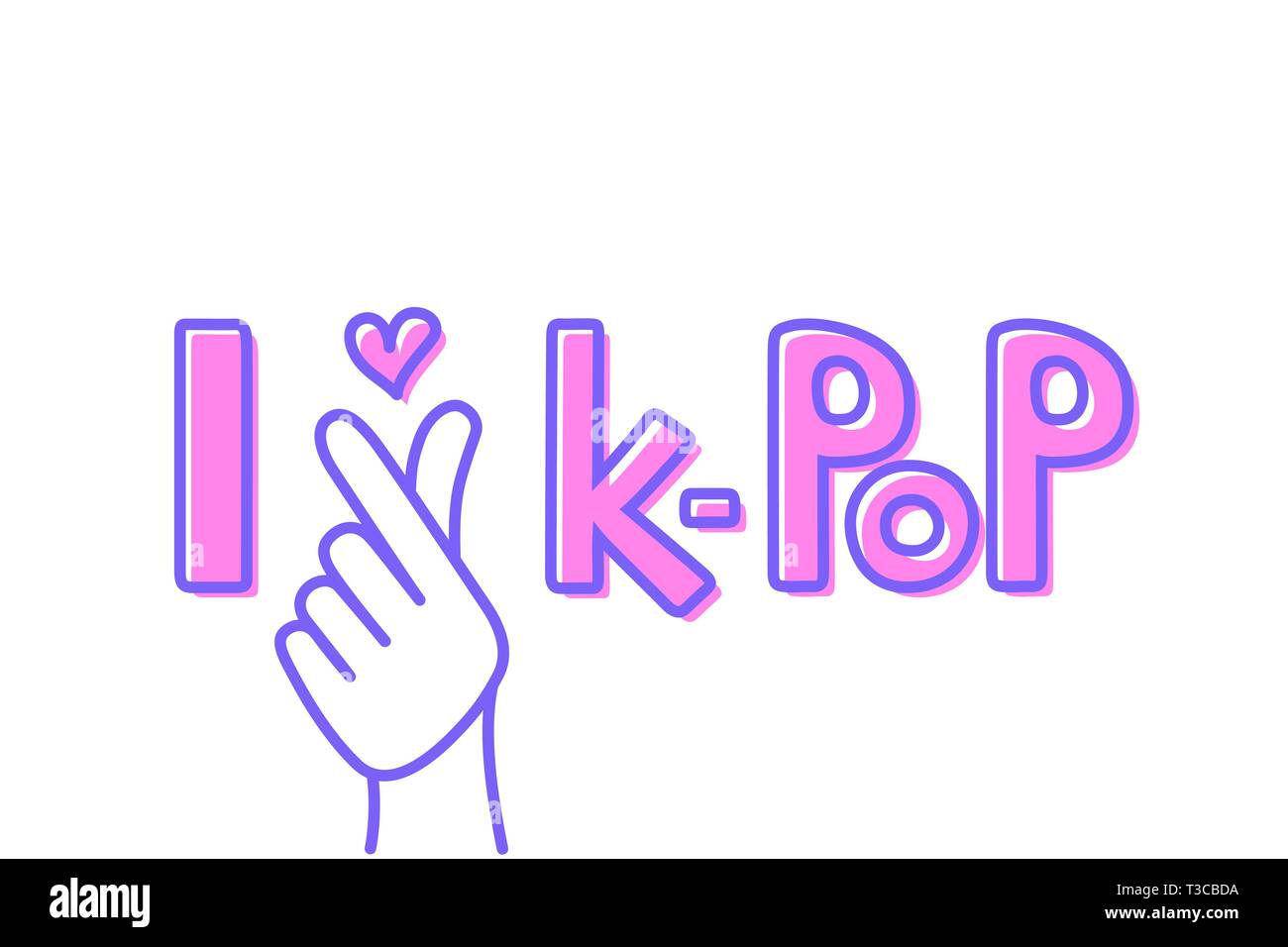 I love k pop. Korean symbol hand heart, love symbol in k pop. Hand ...