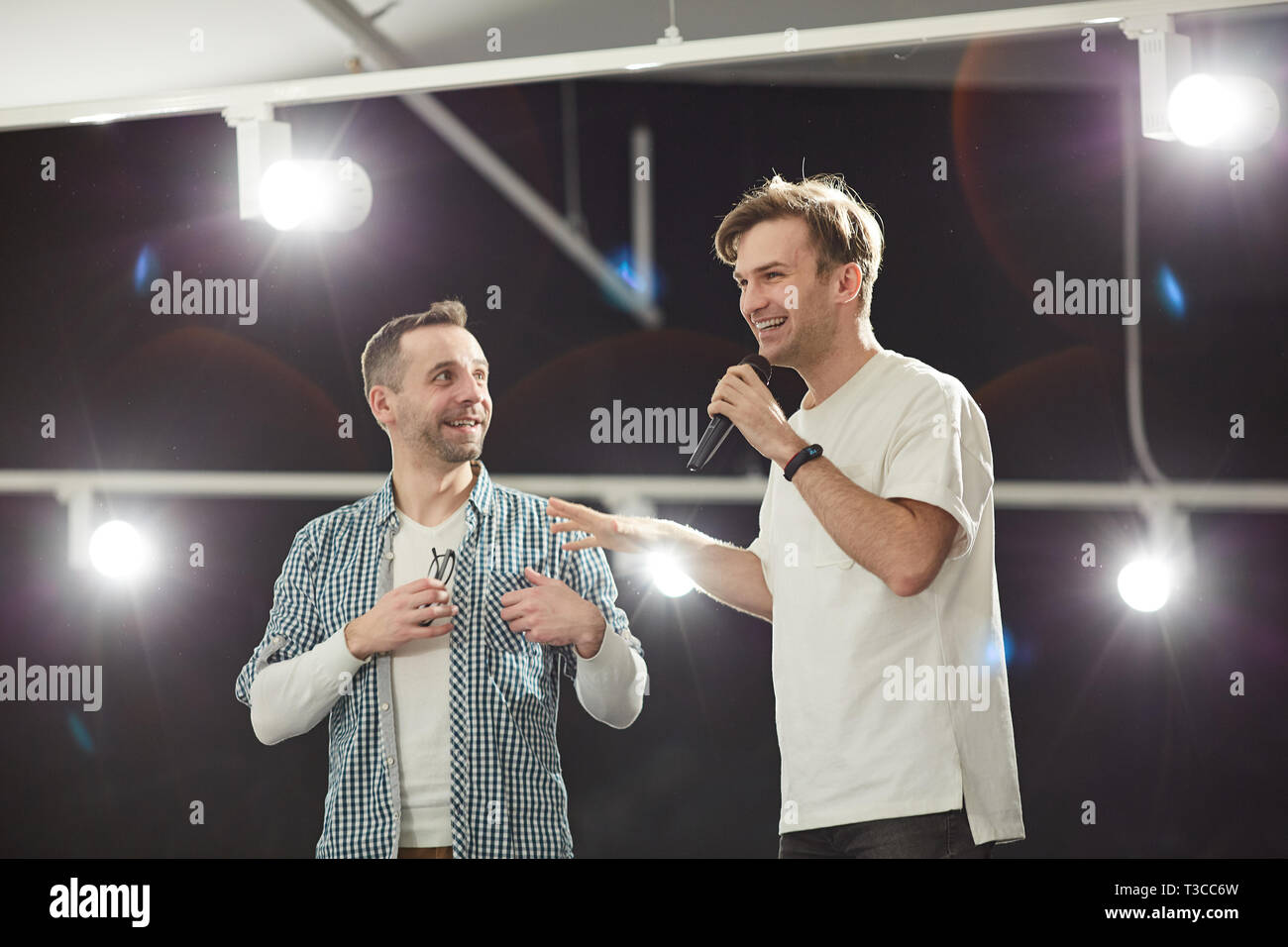 Man on Stage Stock Photo - Alamy