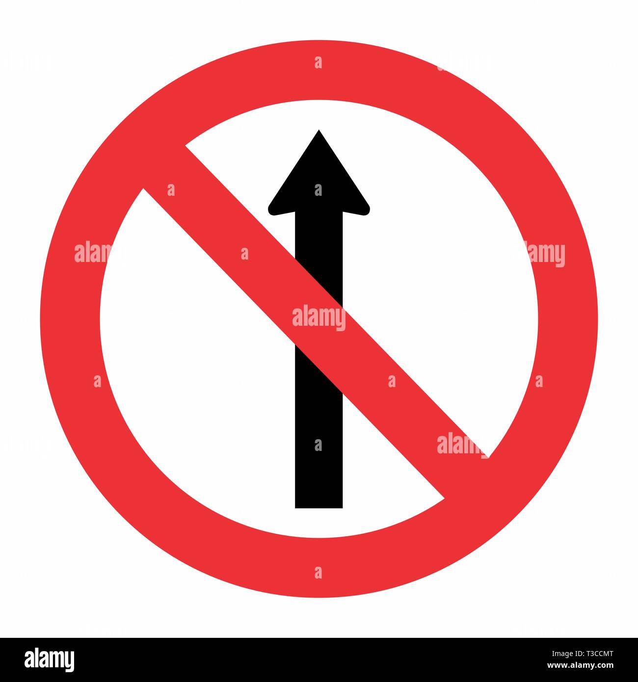 Illustration of Prohibited way traffic sign on white background Stock ...