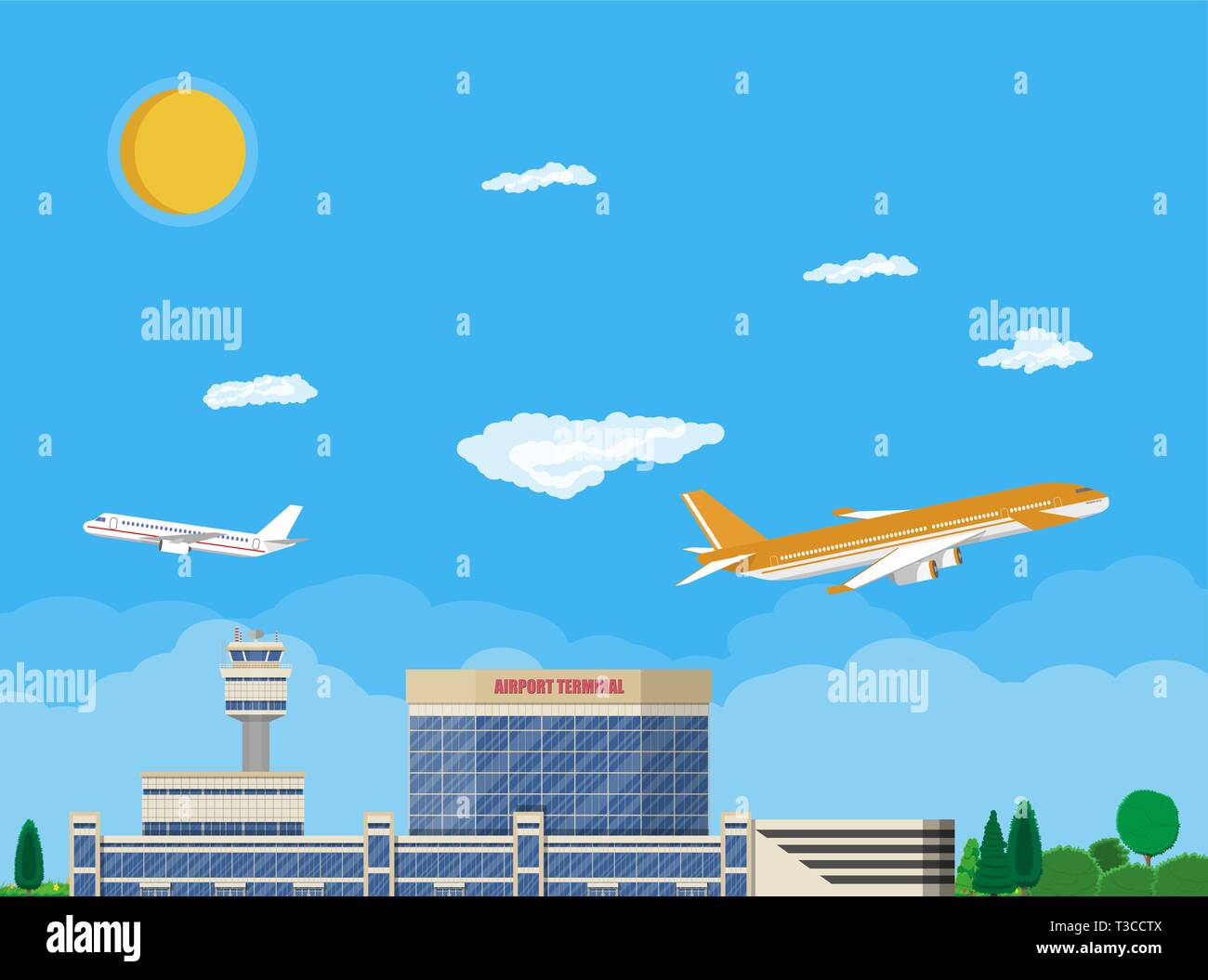 Sun in airport window Stock Vector Images - Alamy