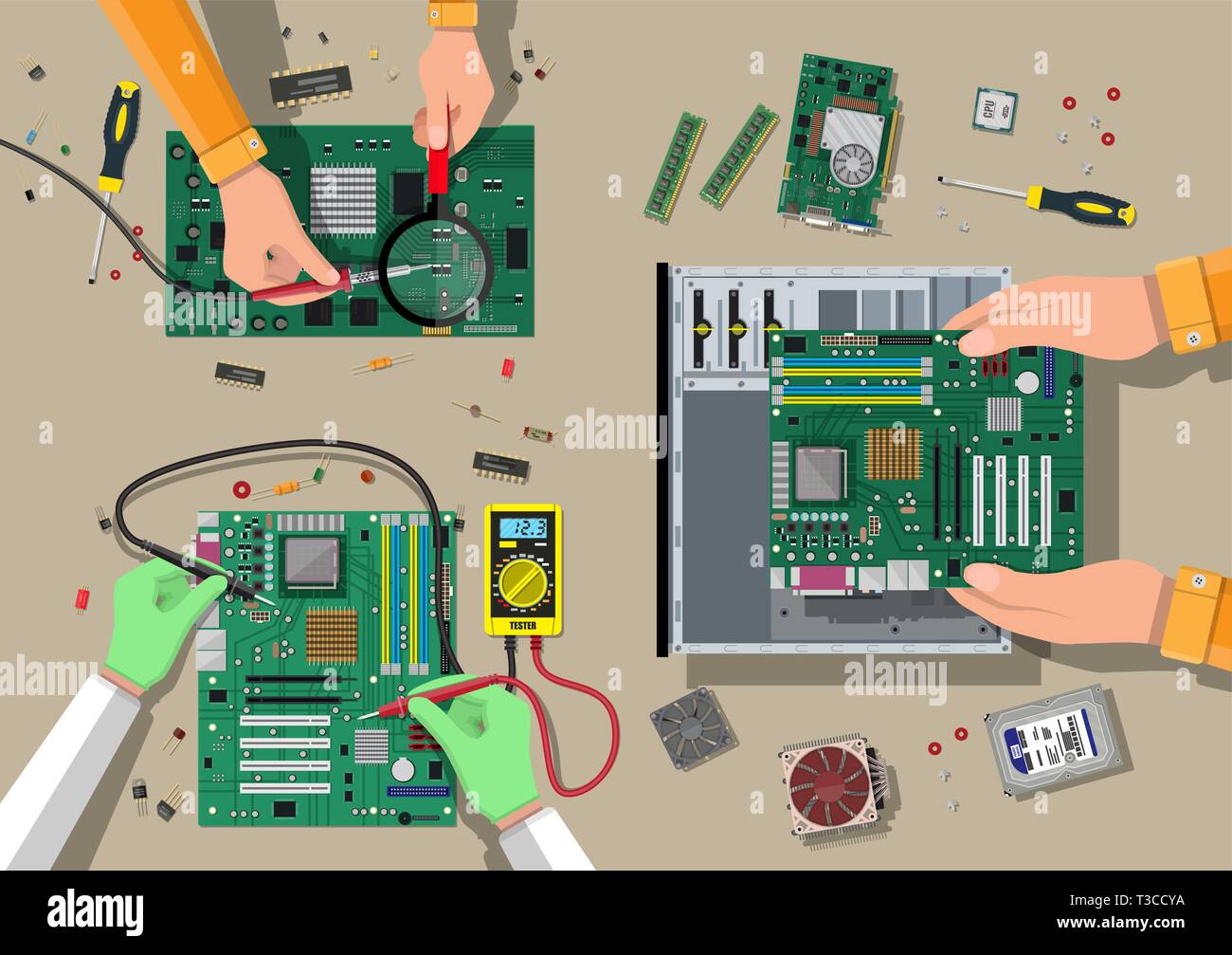 Components for personal computer. Service, recovery, warranty, fixing ...