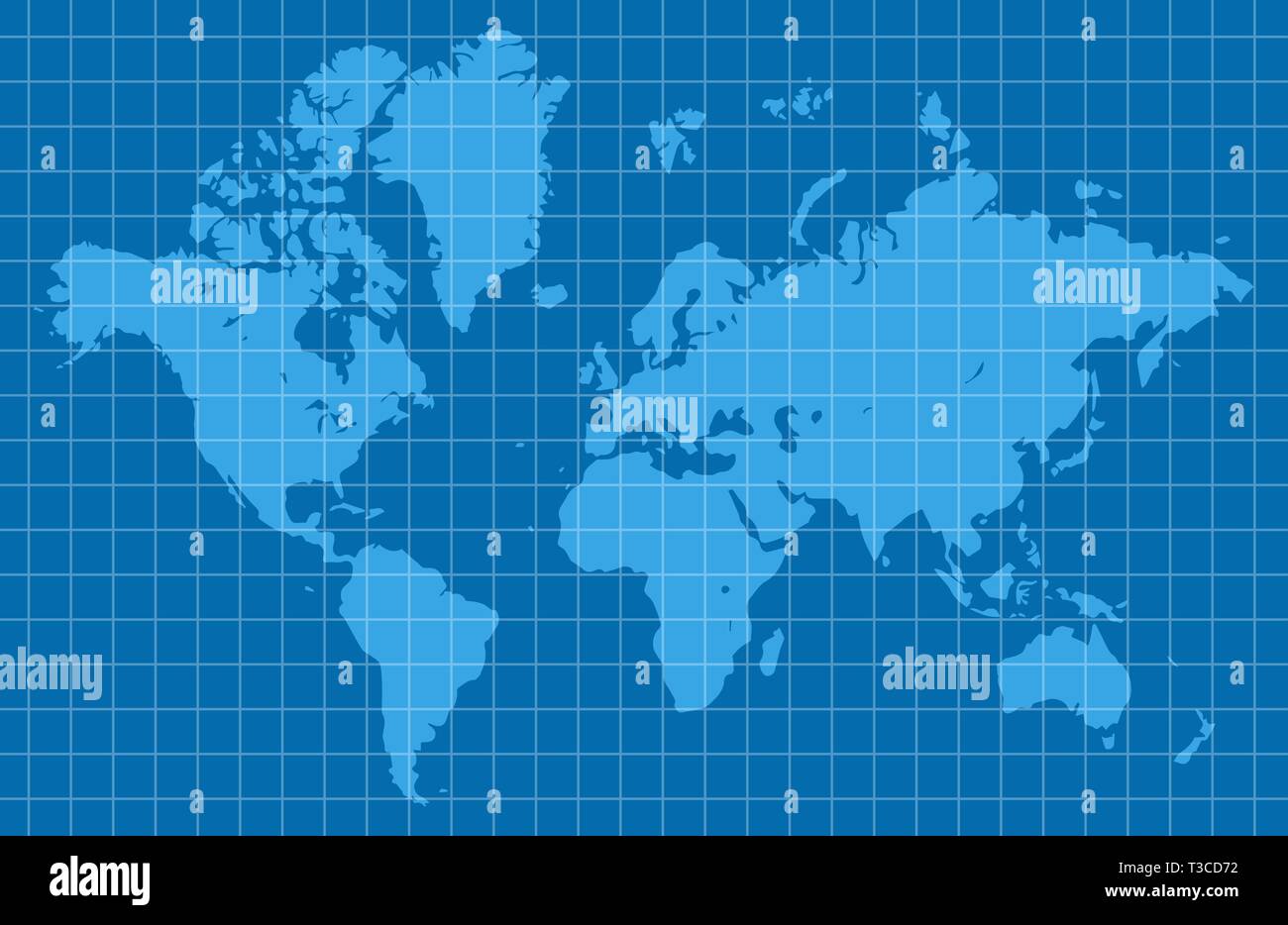 Blue world map. Cartography and geography. Vector illustration Stock ...