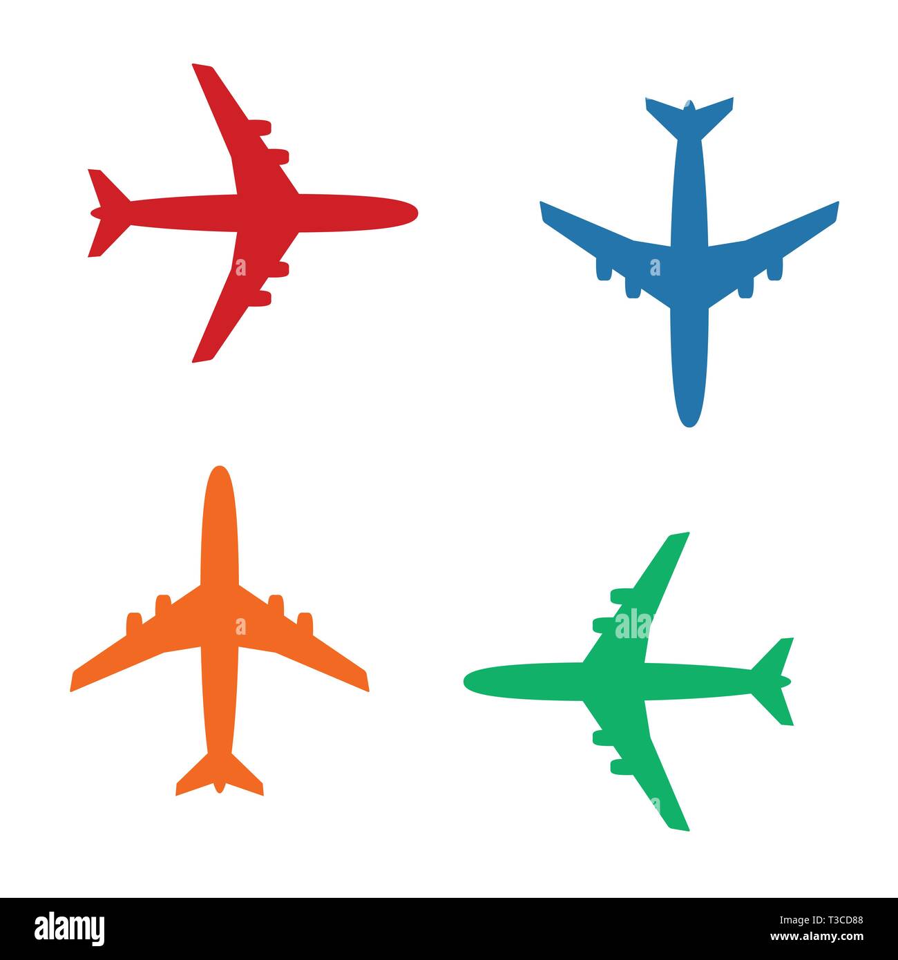 Plane icons vector, solid illustration, color pictograms isolated on ...