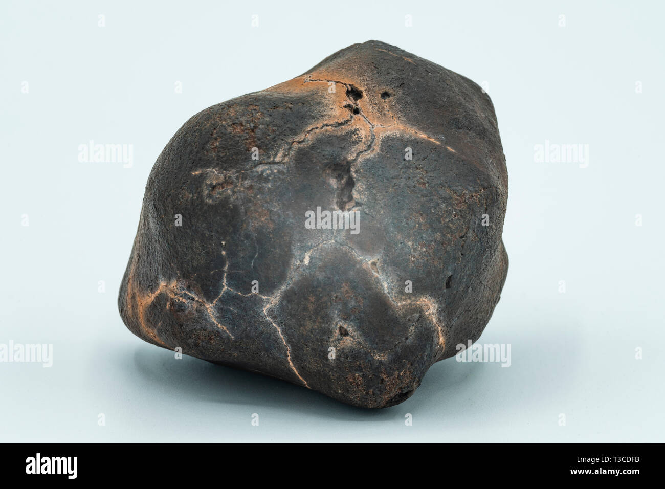 Chondrite Meteorite isolated, a piece of rock formed in outer space in ...