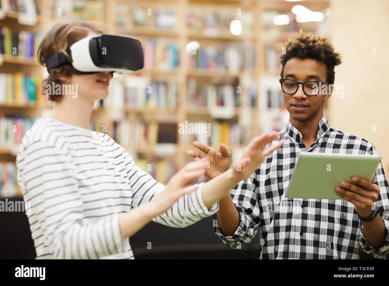 Demonstrating 3D model using augmented reality Stock Photo - Alamy