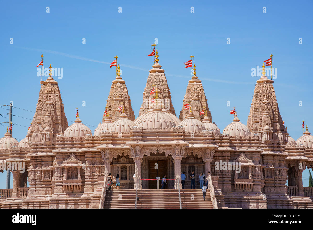 Chino Hills, MAR 31: Exterior view of the famous BAPS Shri Swaminarayan ...
