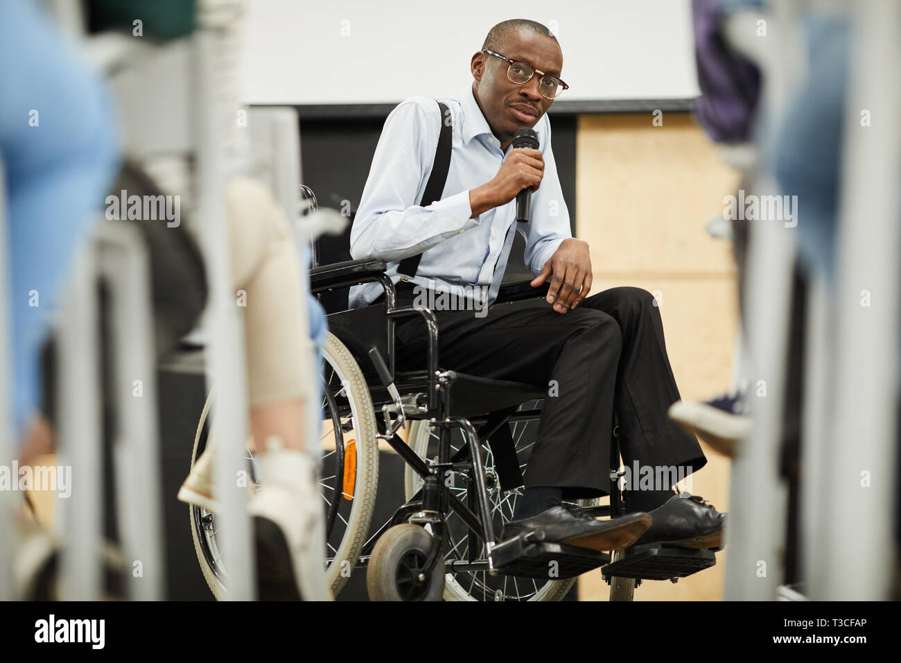 Disabled motivational speaker at conference Stock Photo - Alamy