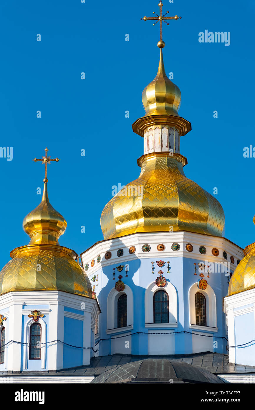 St. Michael's Golden Domed Monastery, classic shinny, golden cupolas of ...