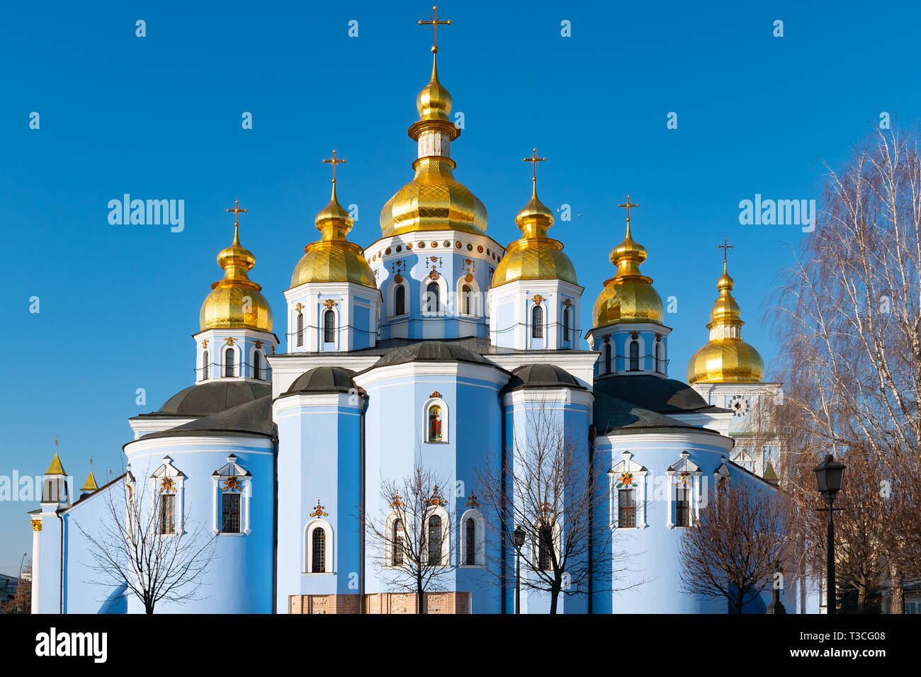 St. Michael's Golden Domed Monastery, classic shinny, golden cupolas of ...