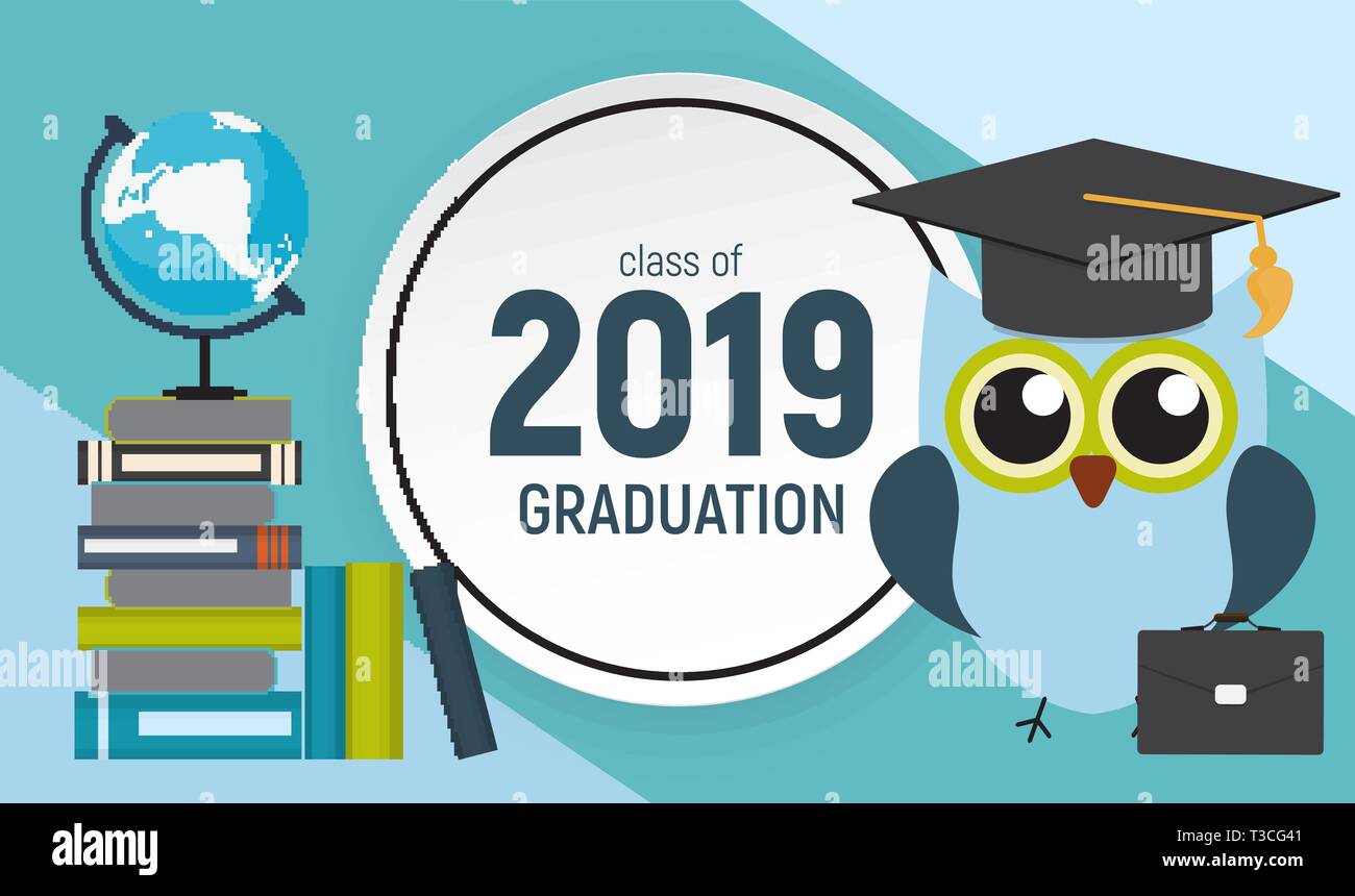 Class of 2019 Graduarion Education Background. Vector Illustration ...