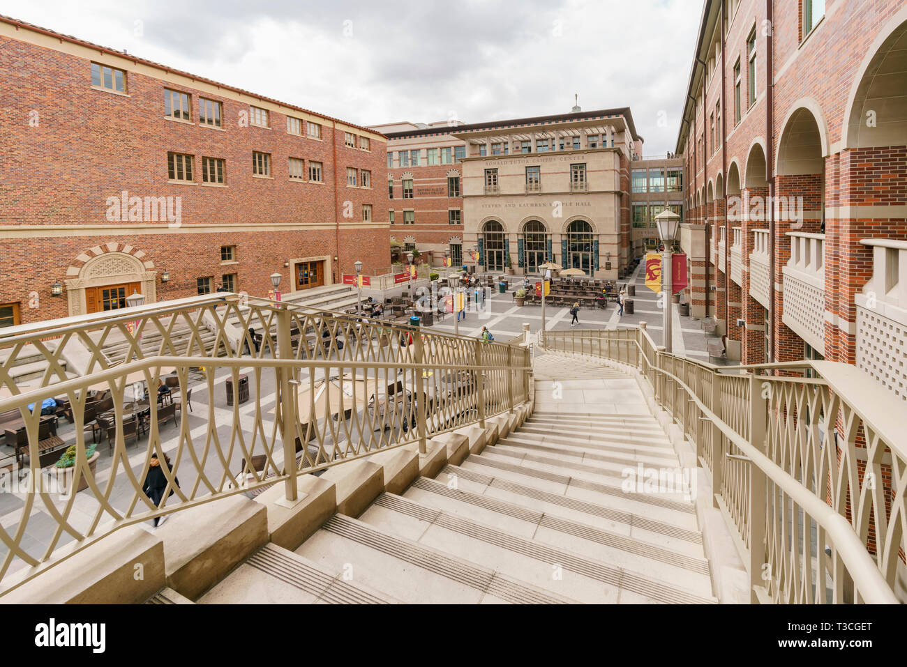 Los Angeles, APR 4: Exterior view of Ronald Tutor Campus Center of USC ...