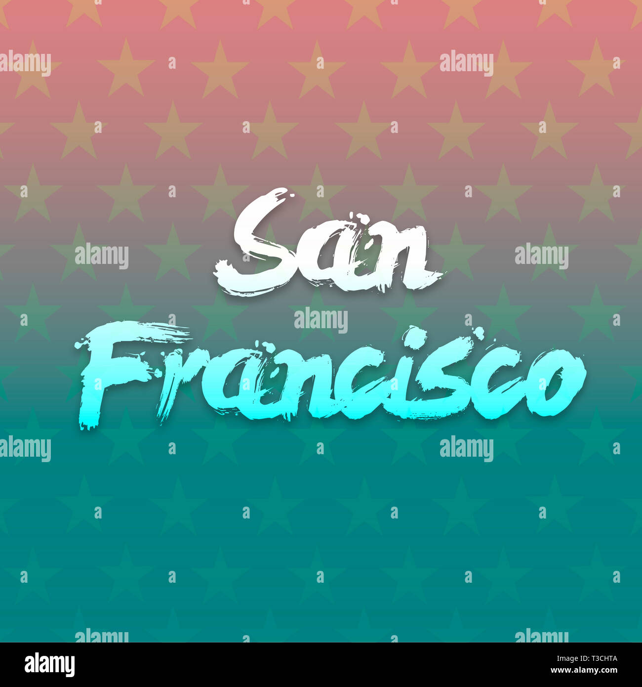 San Francisco hand written lettering for card, flat clip art Modern ...