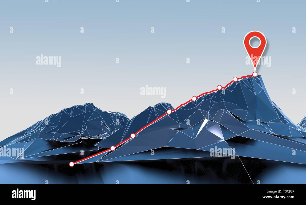 Mountain climbing route map hi-res stock photography and images - Alamy