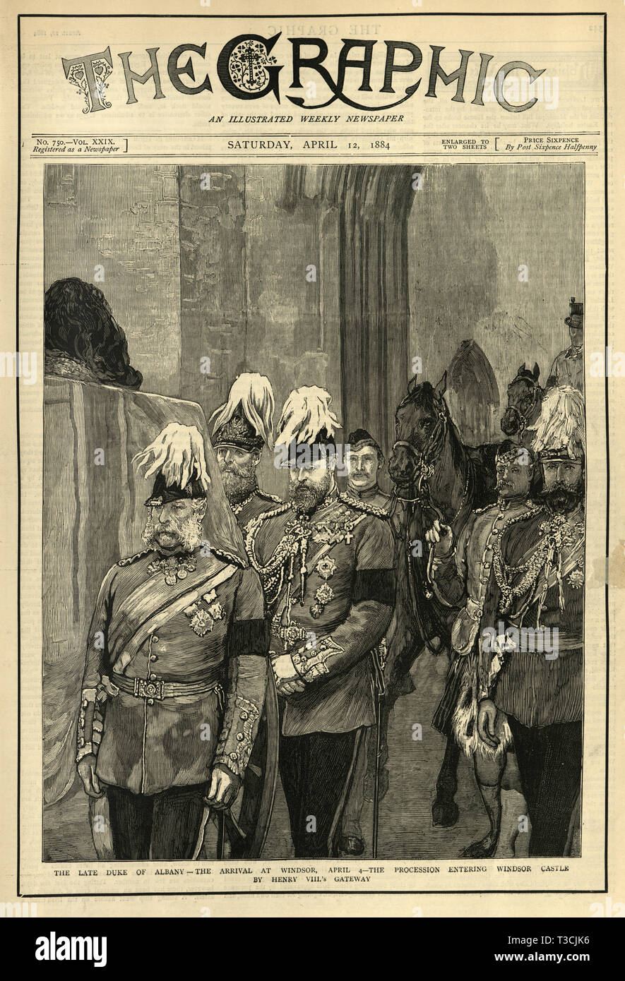 Front page of the Graphic Illustrated newspaper for 12th April 1884 ...