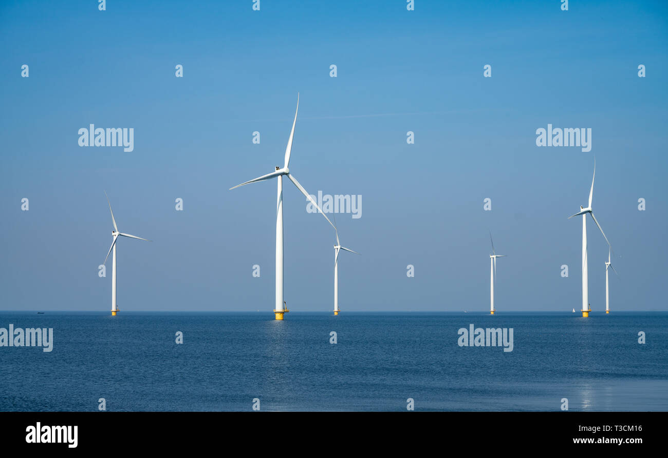 Wind power generation sea blue hi-res stock photography and images - Alamy