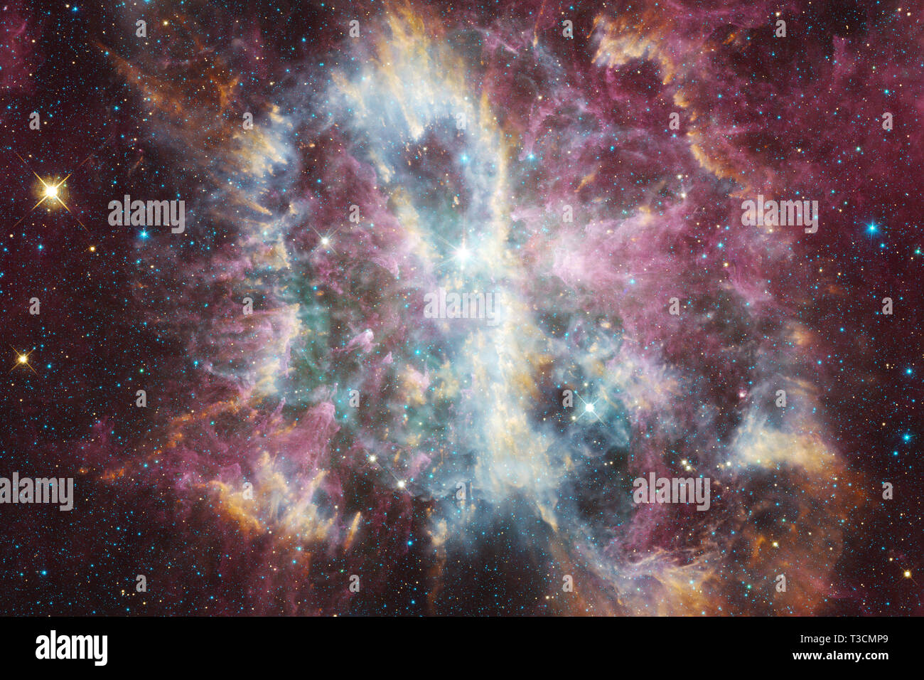 Cosmic landscape, colorful science fiction wallpaper with endless outer ...
