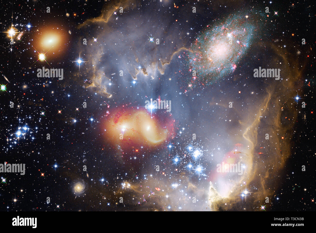 Universe scene with stars and galaxies in deep space showing the beauty ...