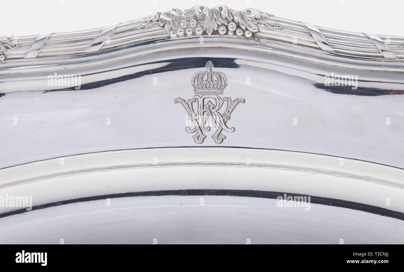 Kaiser Wilhelm II, a silver serving platter Friedländer Brothers, 1890 ...