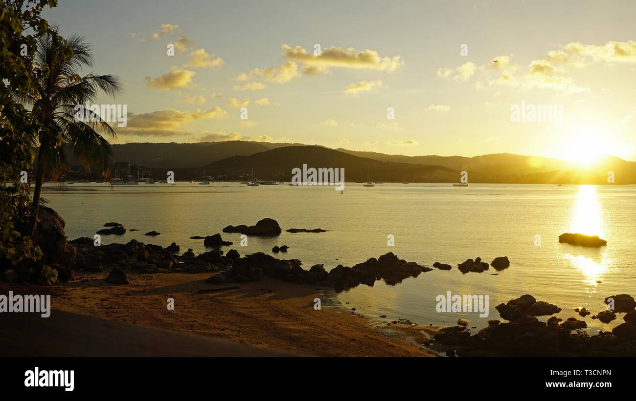 scenic sunset on koh samui in thailand Stock Photo - Alamy