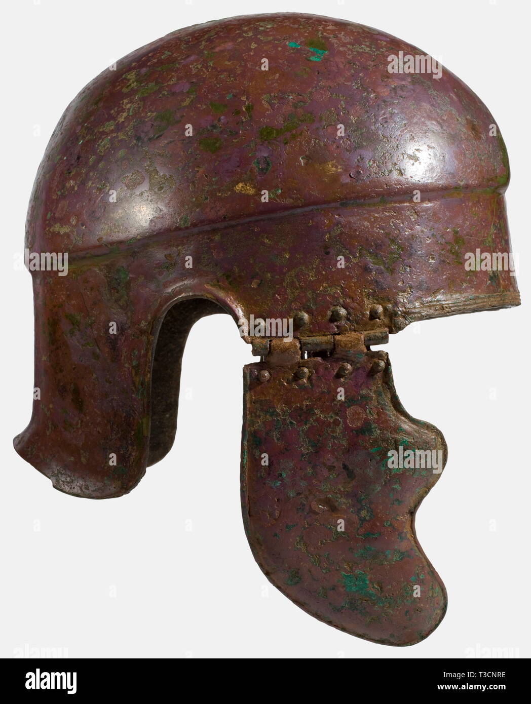 A Chalcidian helmet, 5th/4th century B.C. Thick walled, heavy bronze ...