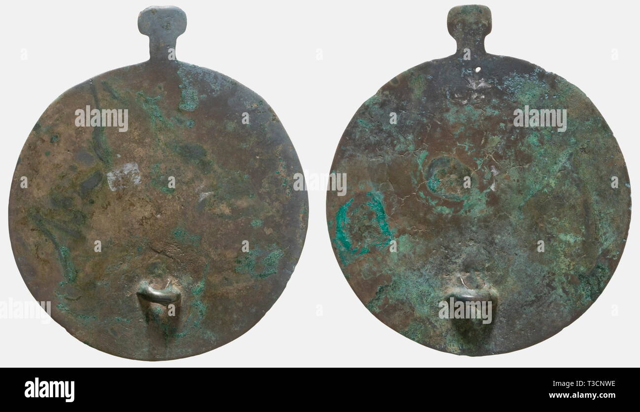 A pair of decorative discs for a bridle, Central Europe, Bronze Age ...