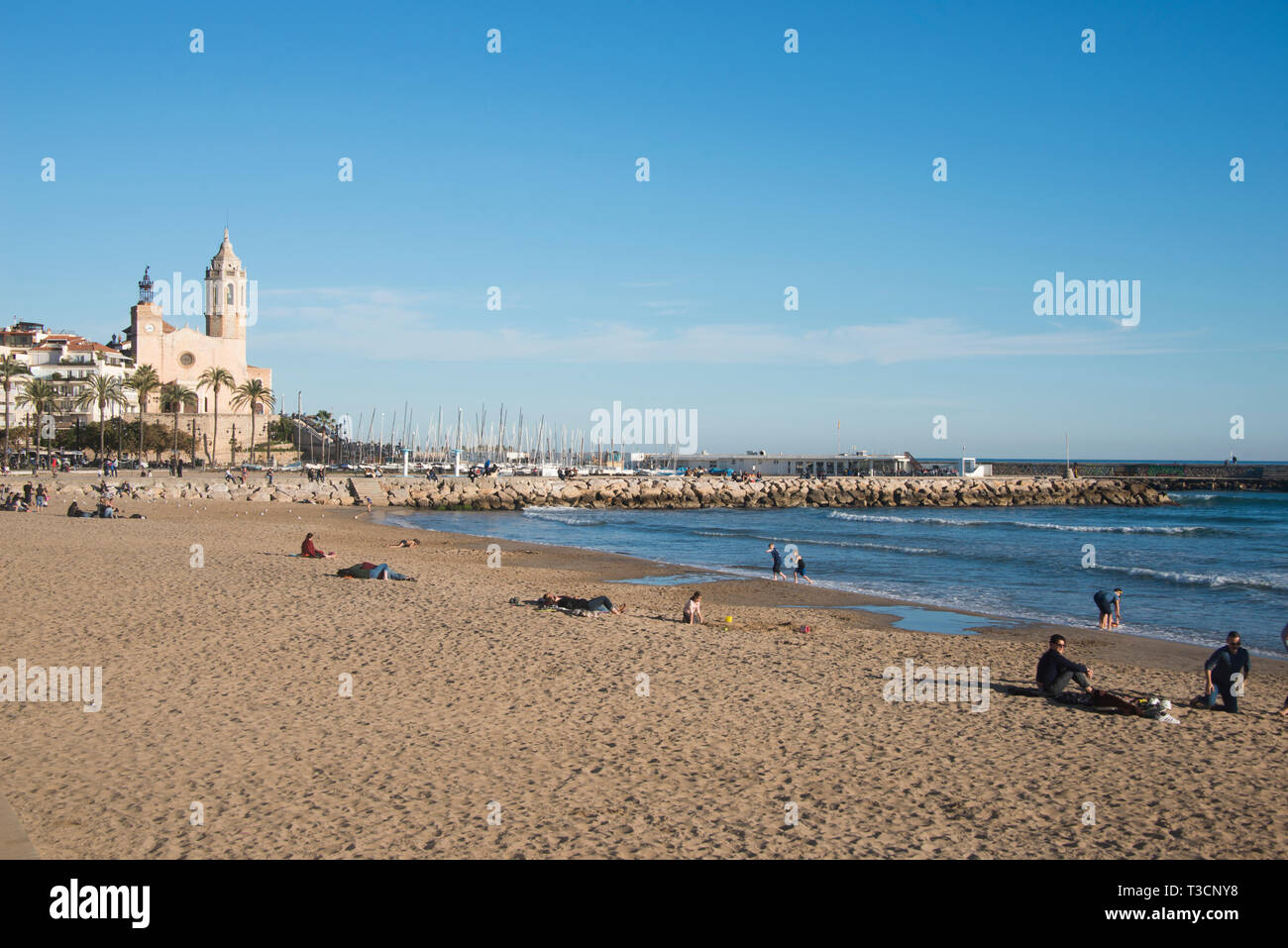 Iglesia de San Bartolomé y Santa Tecla - church in Sitges Stock Photo ...
