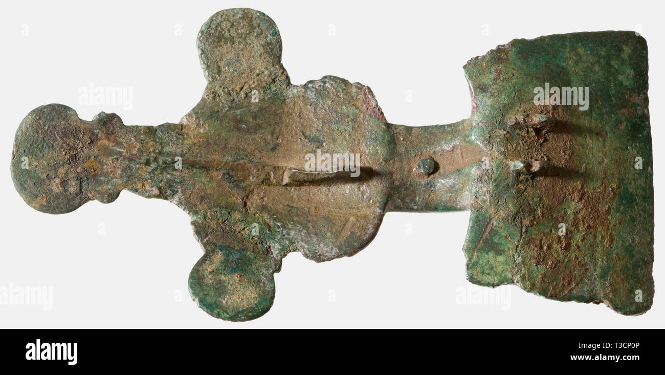 A large splendid fibula, Anglo-Saxon, 6th century A.D. Bronze with ...